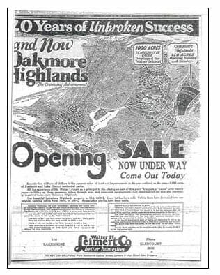 Oakmore Highlands - A Bit of History